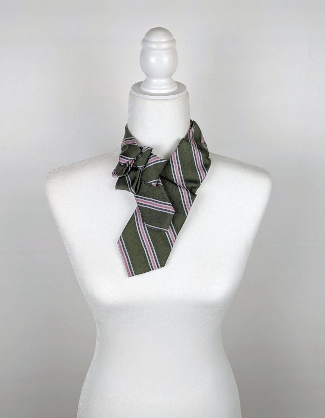 Olive Green Silk Scarf - Woman's Tie - Gift for Wife - Ascot Scarf - Etsy