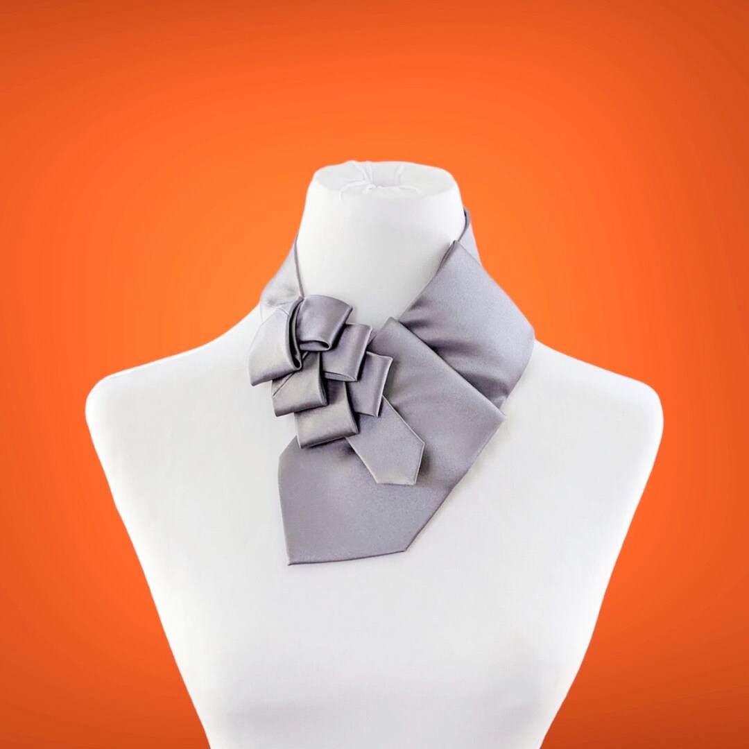 Formal Ascot - Wedding Ascot - Silver Gray Ascot - Corporate Ascot Tie ...