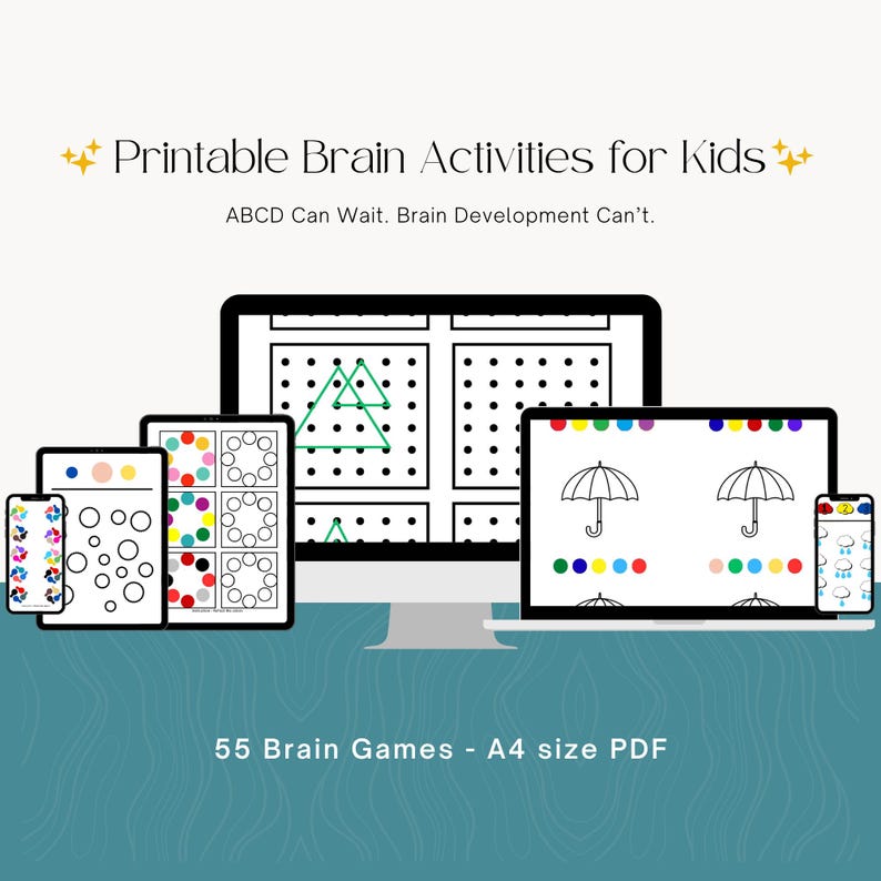 Brain Boost Activities for Kids – 55 Printable Brain Games | A4 PDF ...