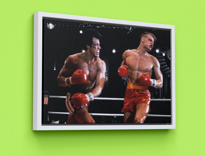 Rocky Balboa Art Canvas-rocky Fight Night Round in B&W Art Canvas ...