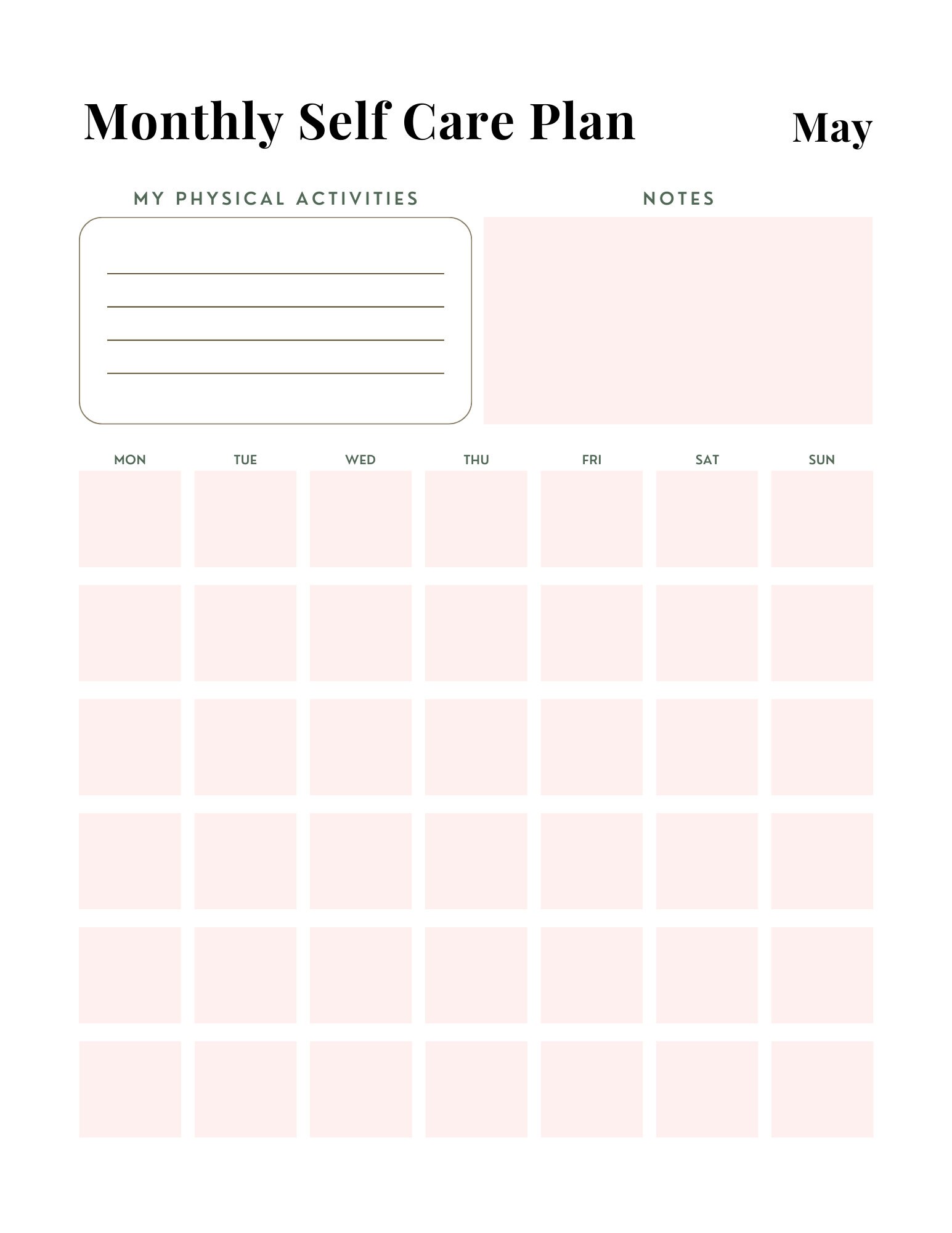 Selfcare Workbook Planner Daily/weekly/monthly for Digital and ...