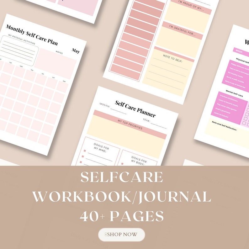 Selfcare Workbook Planner Daily/weekly/monthly for Digital and ...