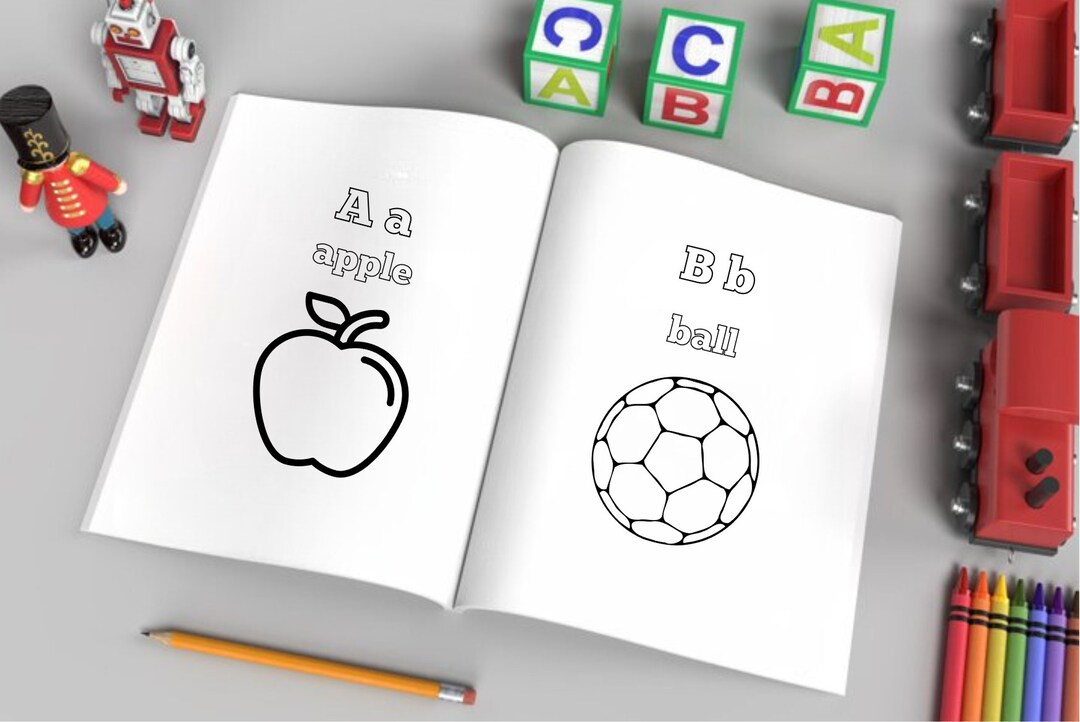Printable Abc's Coloring Book - Etsy
