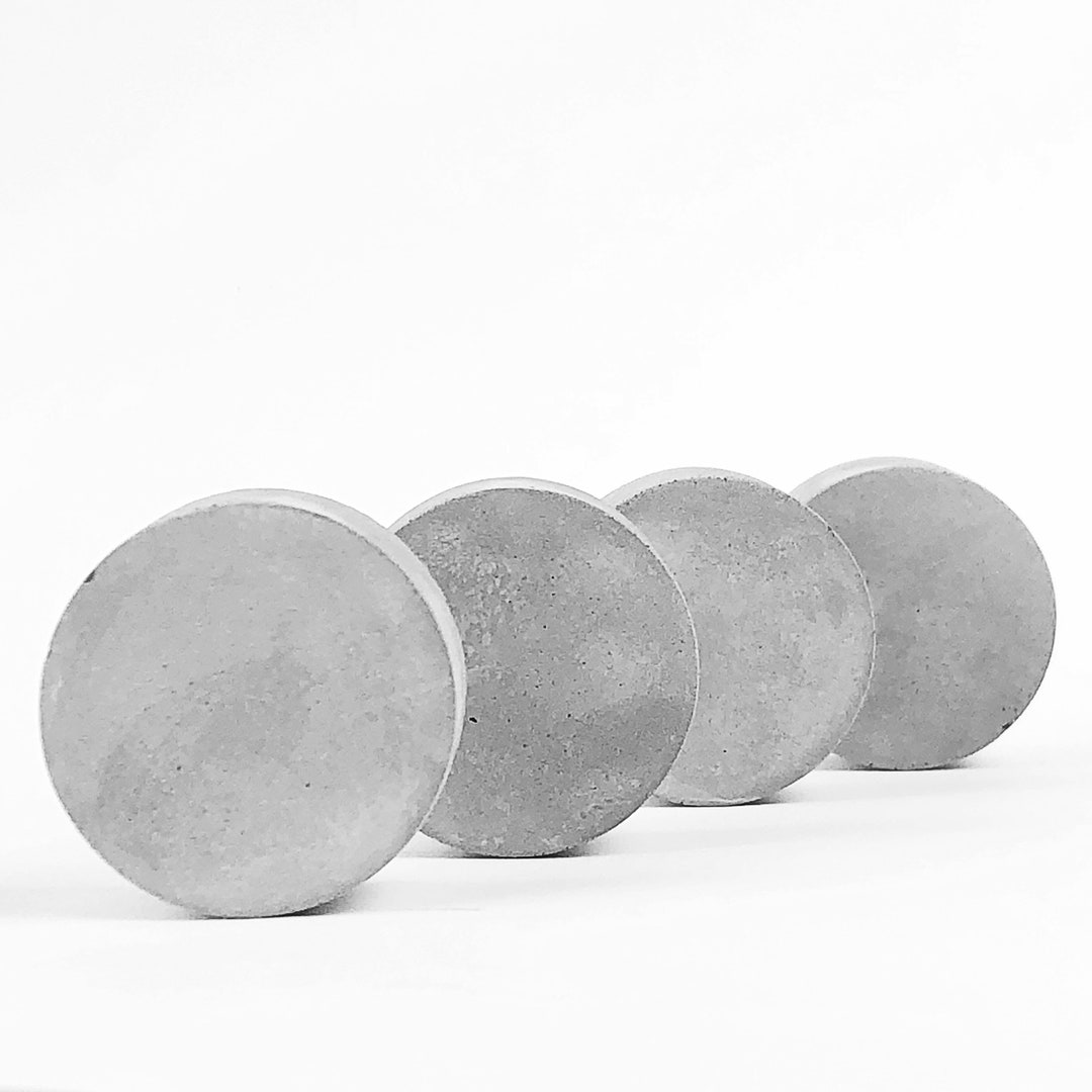 Grey Drawer Knobs Set / Modern Drawer Knob / Concrete Pulls / Round ...