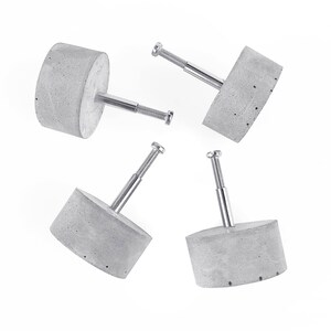 Grey Drawer Knobs Set / Modern Drawer Knob / Concrete Pulls / Round Drawer Knob / Concrete Decor ...