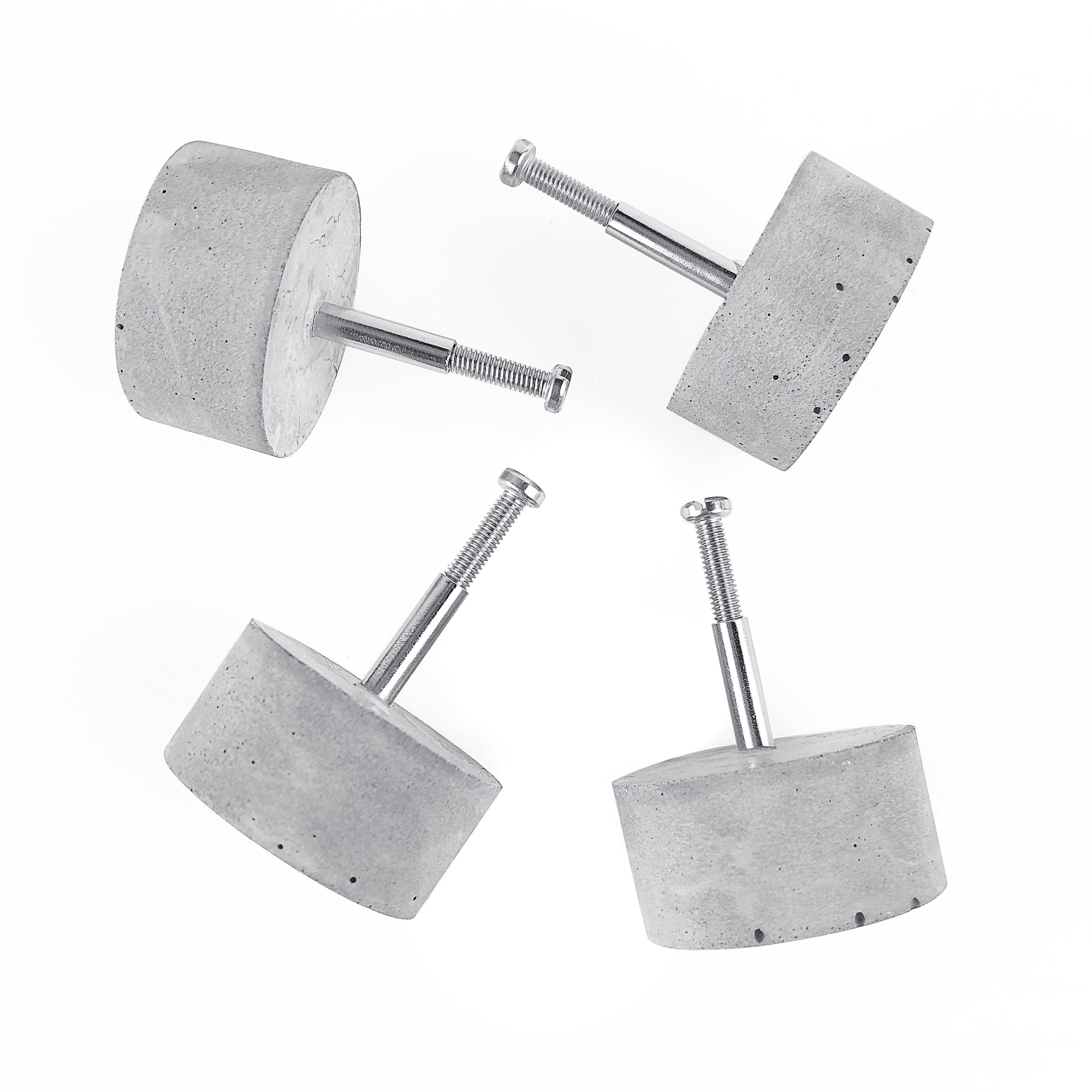 Grey Drawer Knobs Set / Modern Drawer Knob / Concrete Pulls / - Etsy