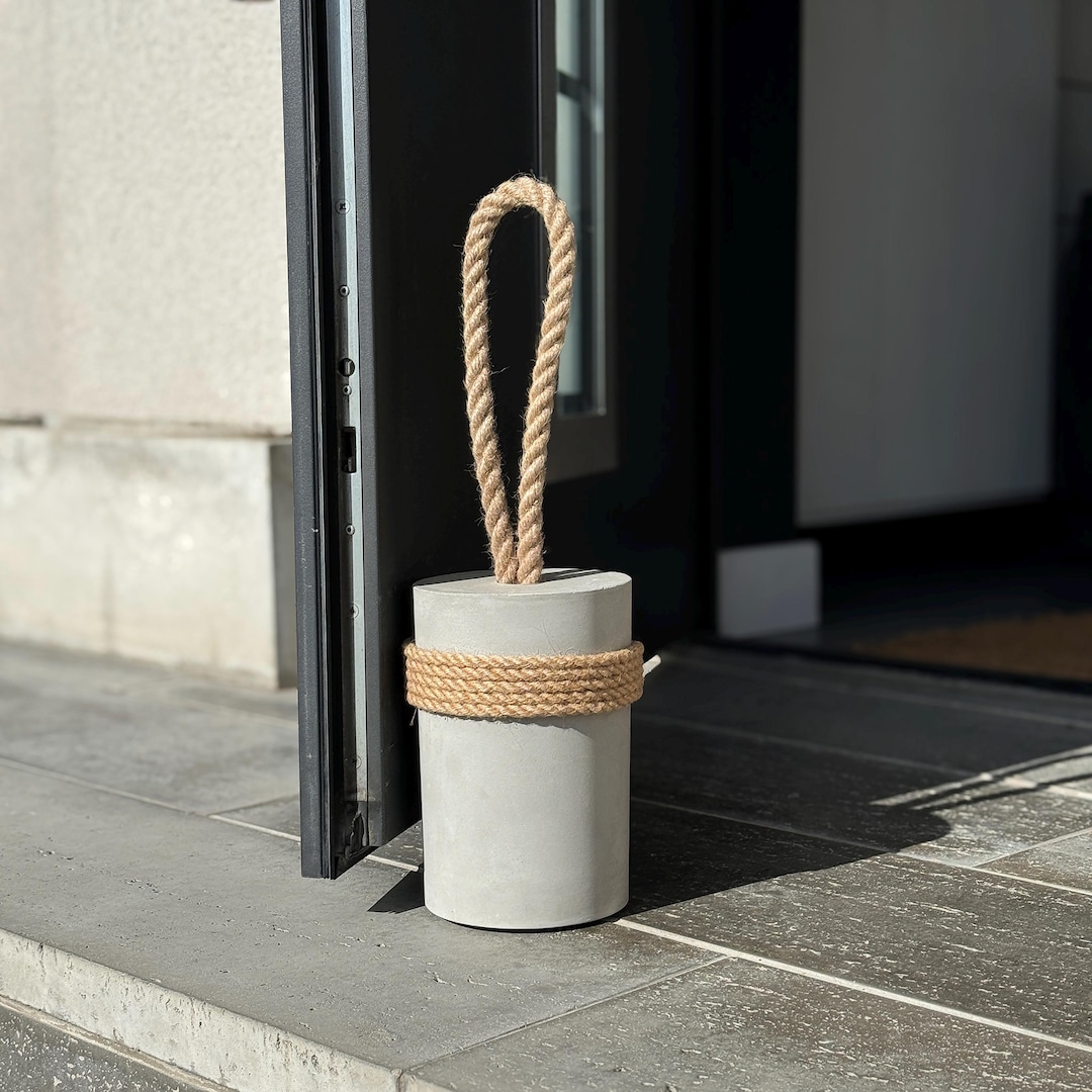 Heavy Concrete Door Stop Strong Outdoor Door Stopper Modern Exterior ...