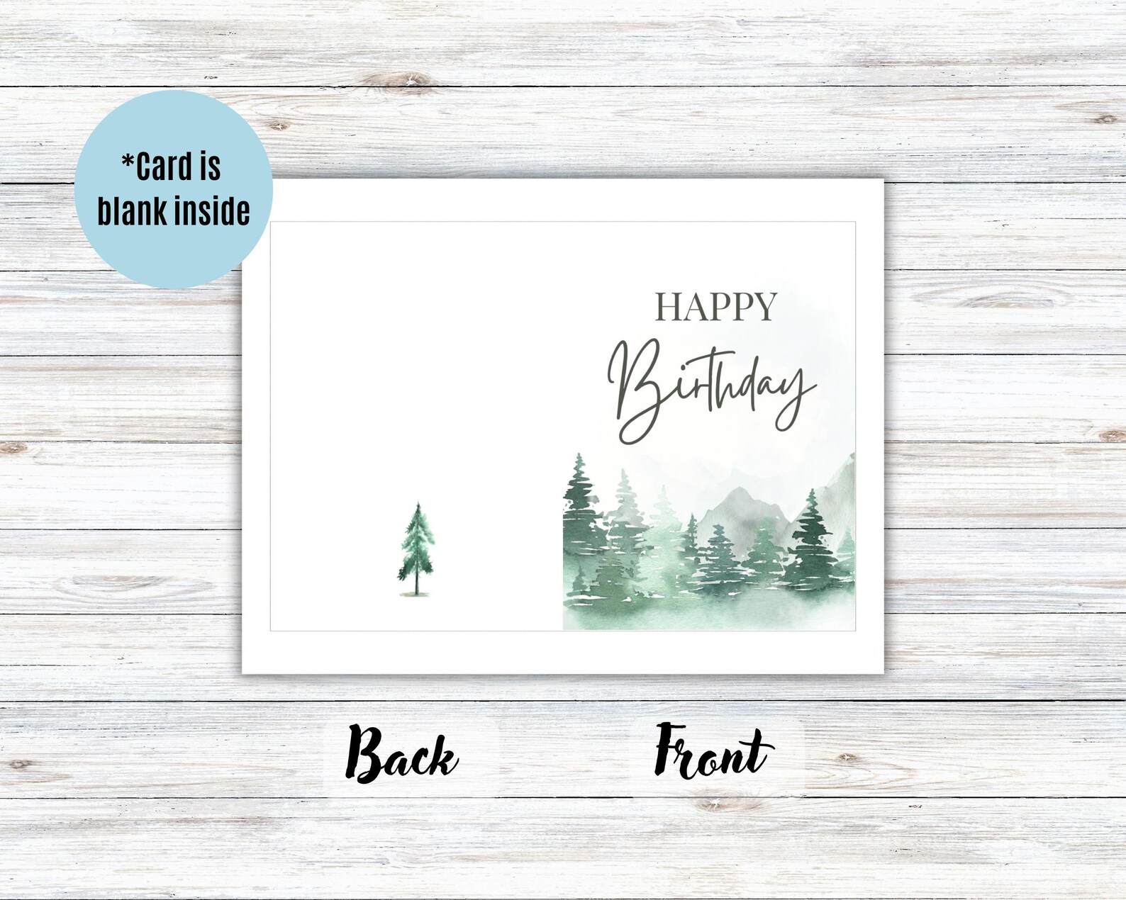 Printable Nature Birthday Card, Mountains Birthday Card, Landscape ...