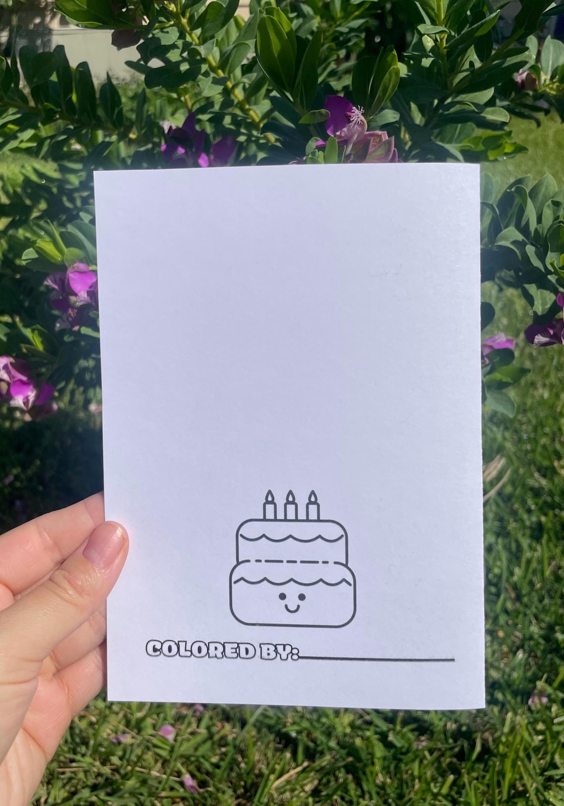 Happy Birthday Coloring Card, Printable Coloring Birthday Card, Cute ...