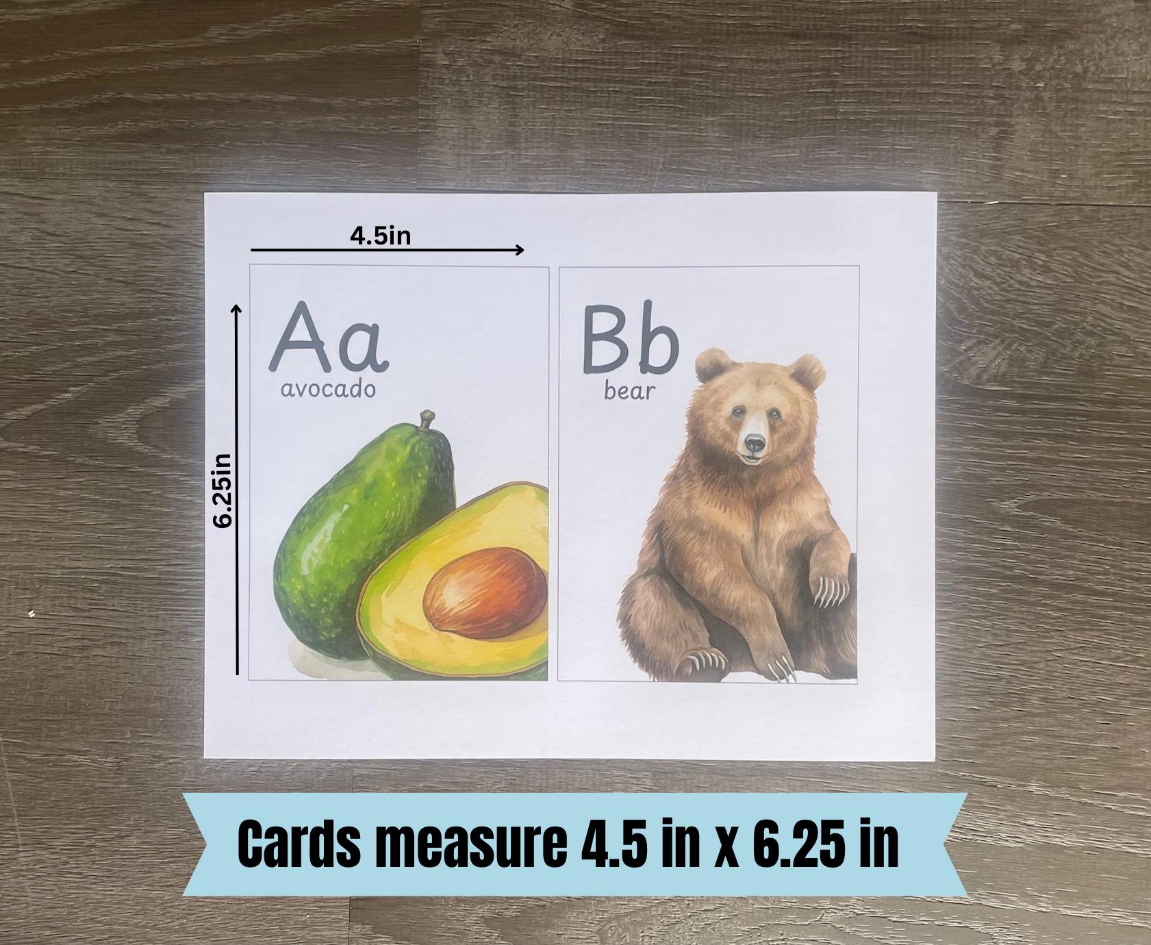 Nature Alphabet Flashcards: Watercolor ABC Homeschool Printables ...