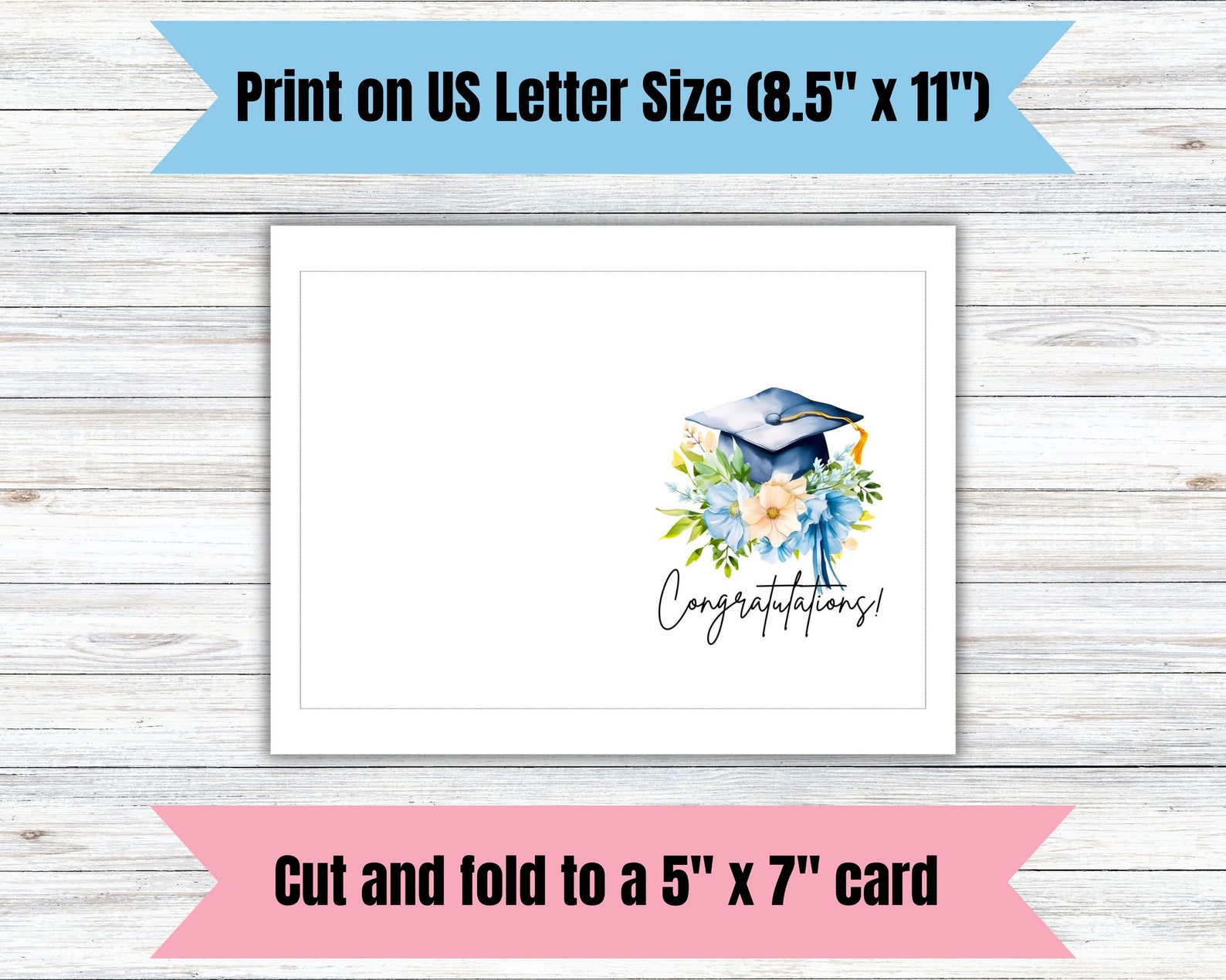 Printable Graduation Card, Instant Download PDF, Graduation Greeting ...