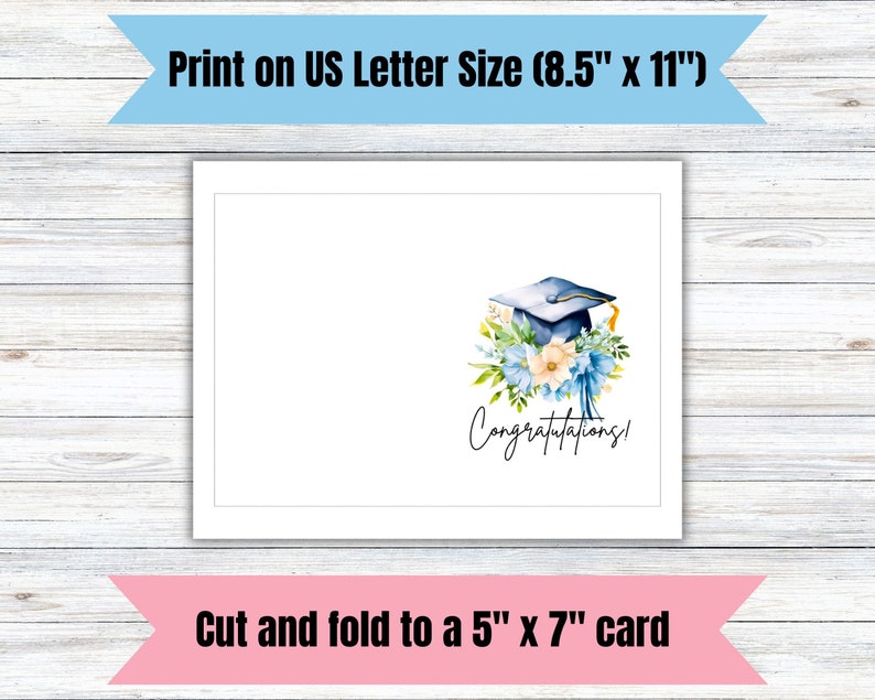 Printable Graduation Card, Instant Download PDF, Graduation Greeting ...