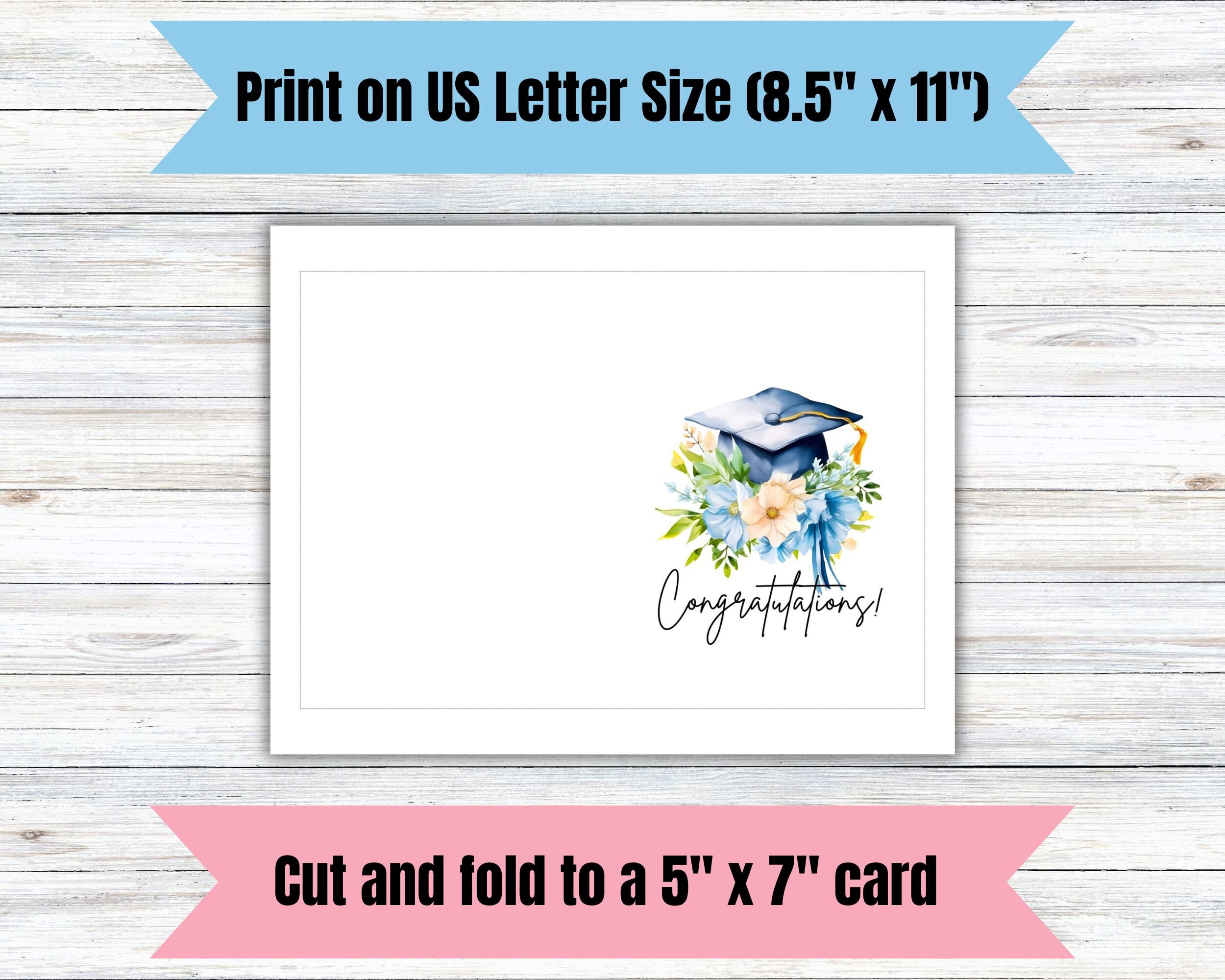 Printable Graduation Card, Instant Download PDF, Graduation Greeting ...