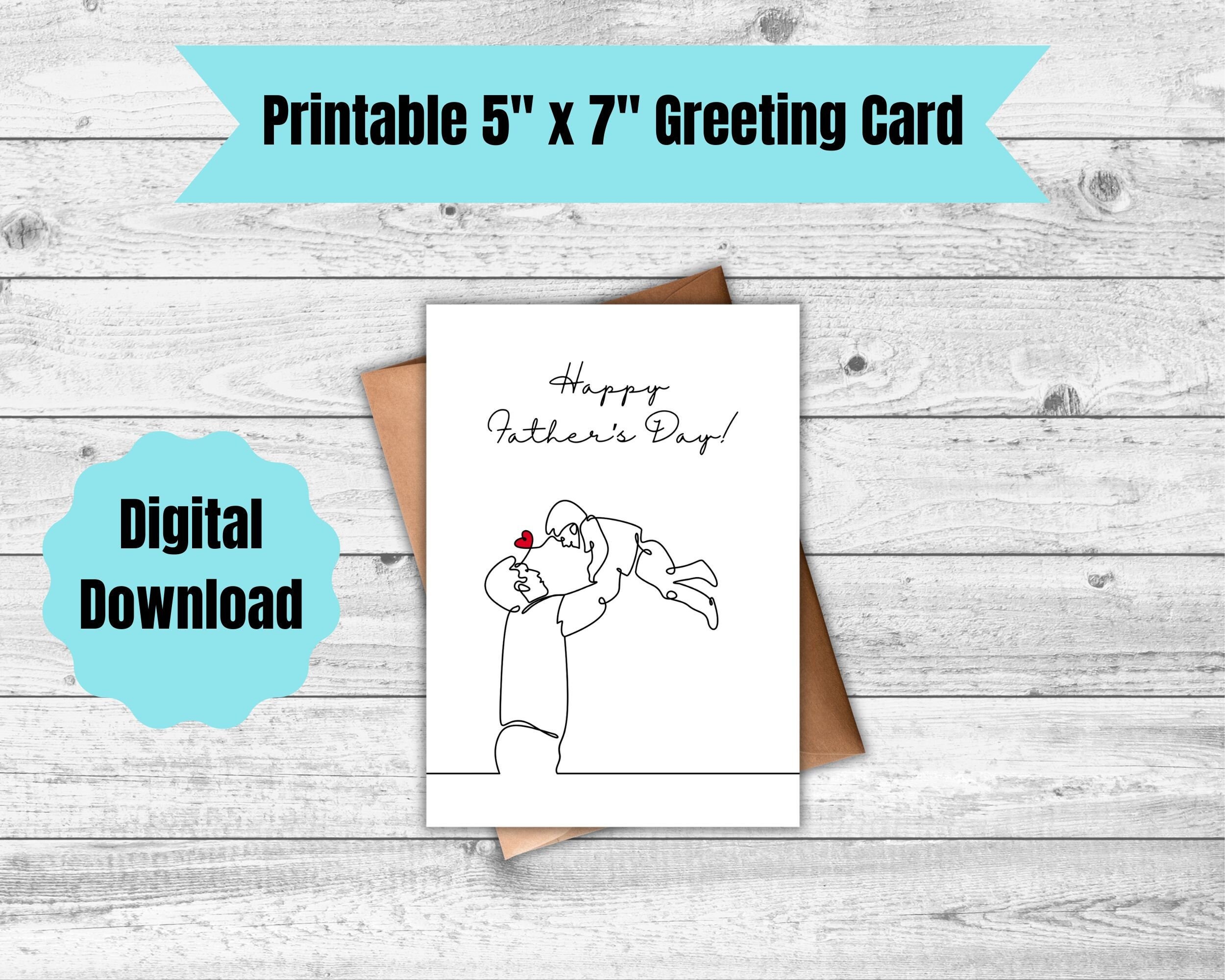 Printable Father's Day Card, Digital Download, Greeting Card ...