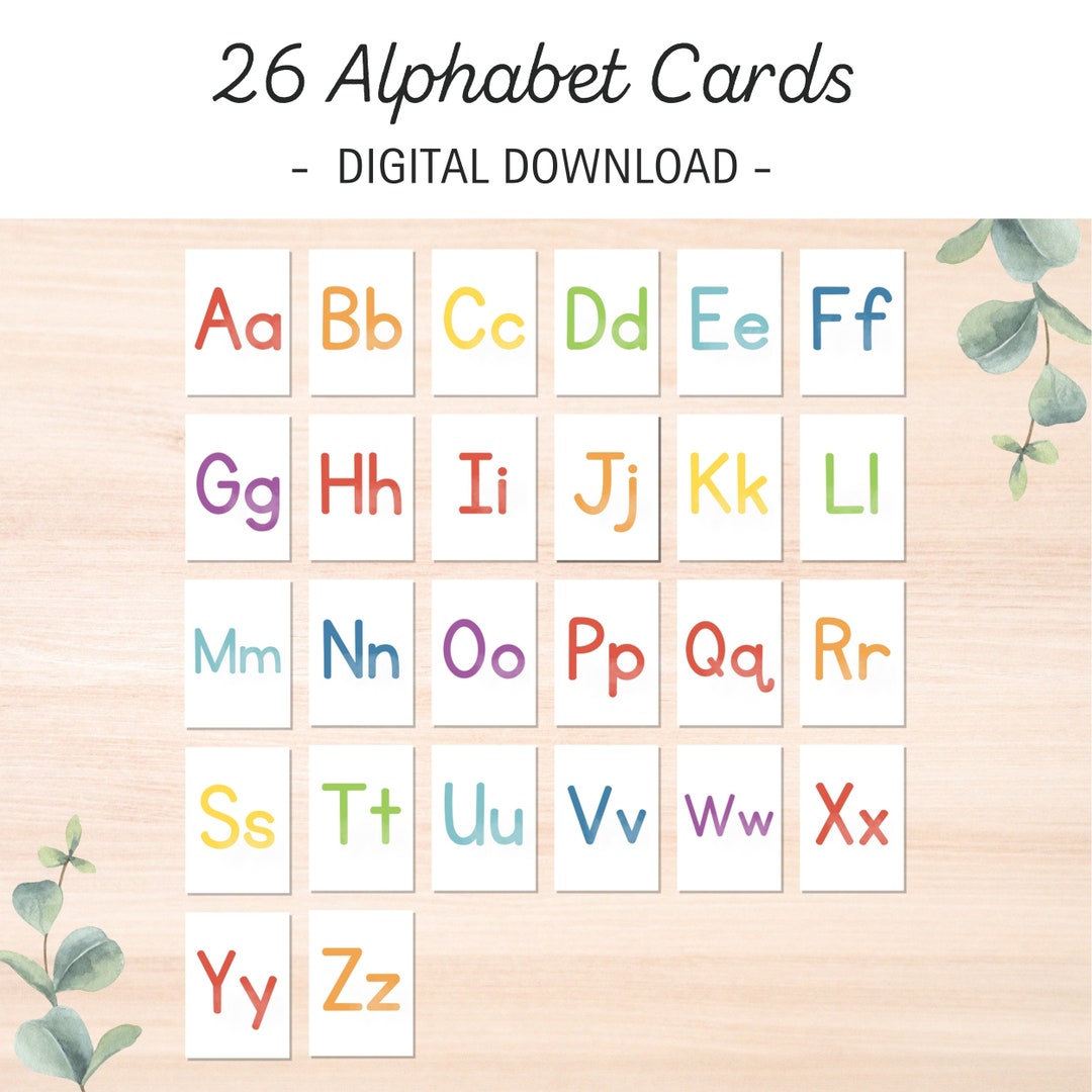 Alphabet Flashcards, Digital Download, Printable Alphabet Flashcards A ...