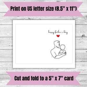 Printable Father's Day Card, Digital Download, Greeting Card ...