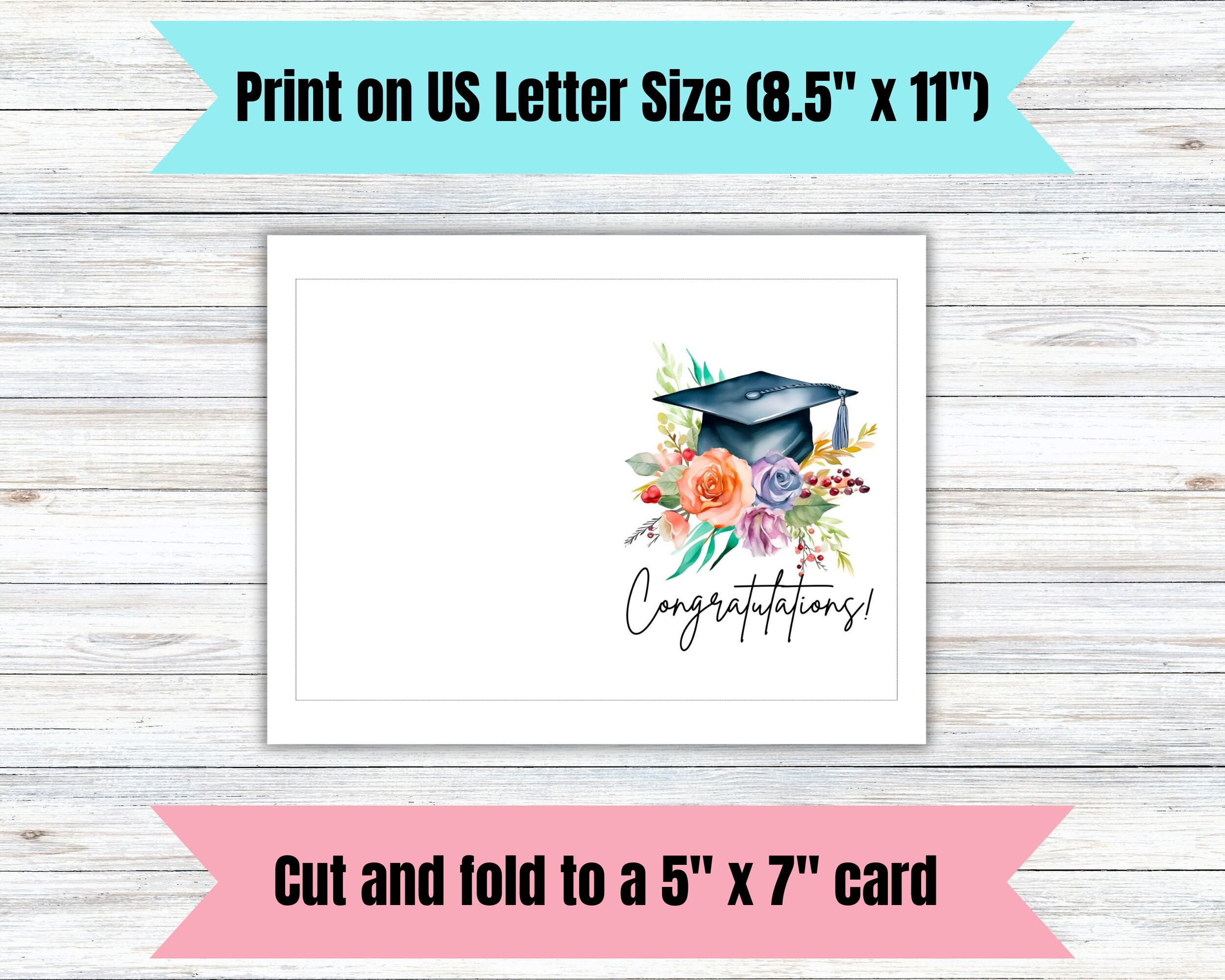 Printable Congratulations Graduation Card, Instant Download PDF, 5x7 ...