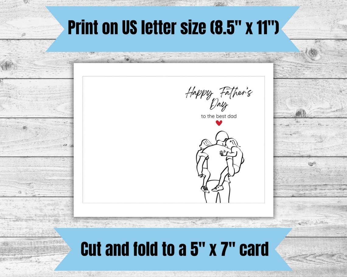 Printable Fathers Day Card, Digital Download, Greeting Card, Minimalist ...