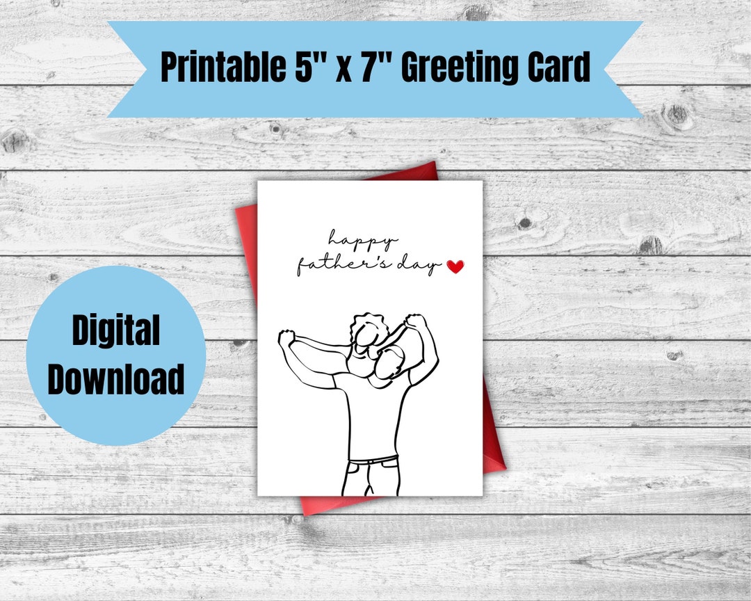 Printable Father's Day Card, Digital Download, Minimalist Father's Day ...
