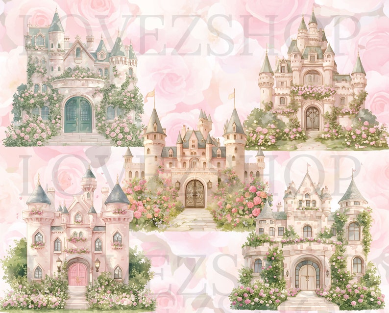 35 Royal Clipart, Princess Clipart, Pink Kingdom, Vintage High Quality ...