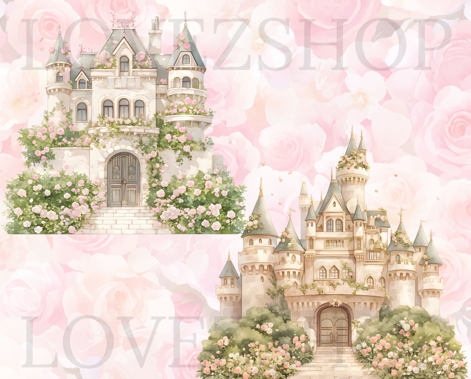 35 Royal Clipart, Princess Clipart, Pink Kingdom, Vintage High Quality ...