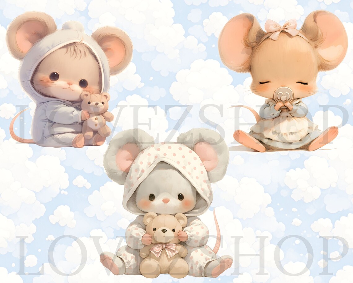 15 Baby Mouse Clipart, Mice Clipart, JPG Clipart, Scrapbook, Junk ...