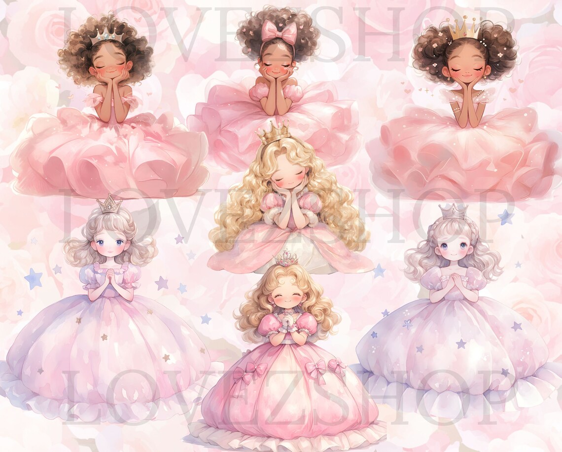 35 Royal Clipart, Princess Clipart, Pink Kingdom, Vintage High Quality ...
