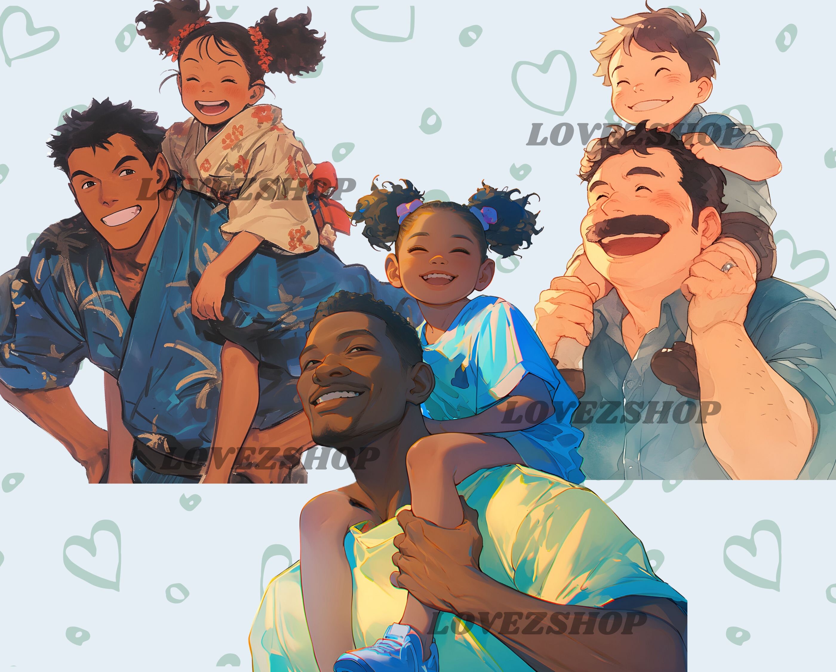 20 Father's Day Clipart , Father With Daughter, Father With Son, Father ...