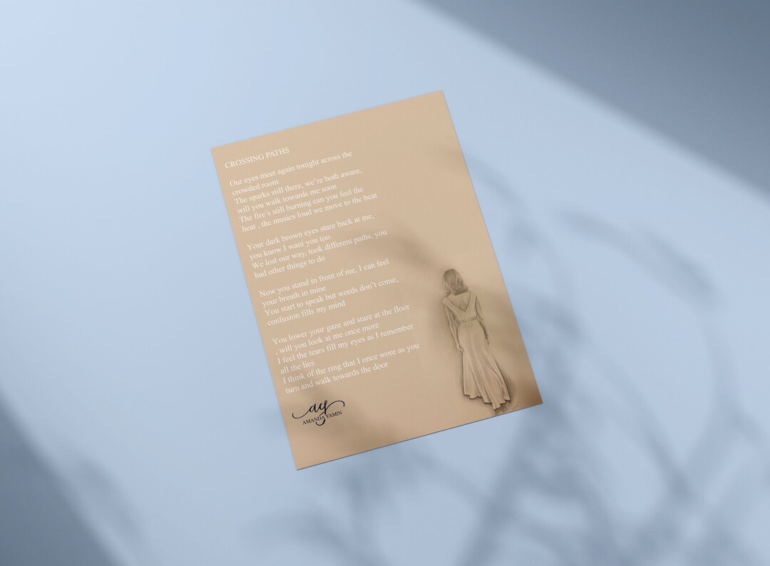 Crossing Paths Original Poem by Amanda Yamin print Ready Pdfs A1, A2 ...