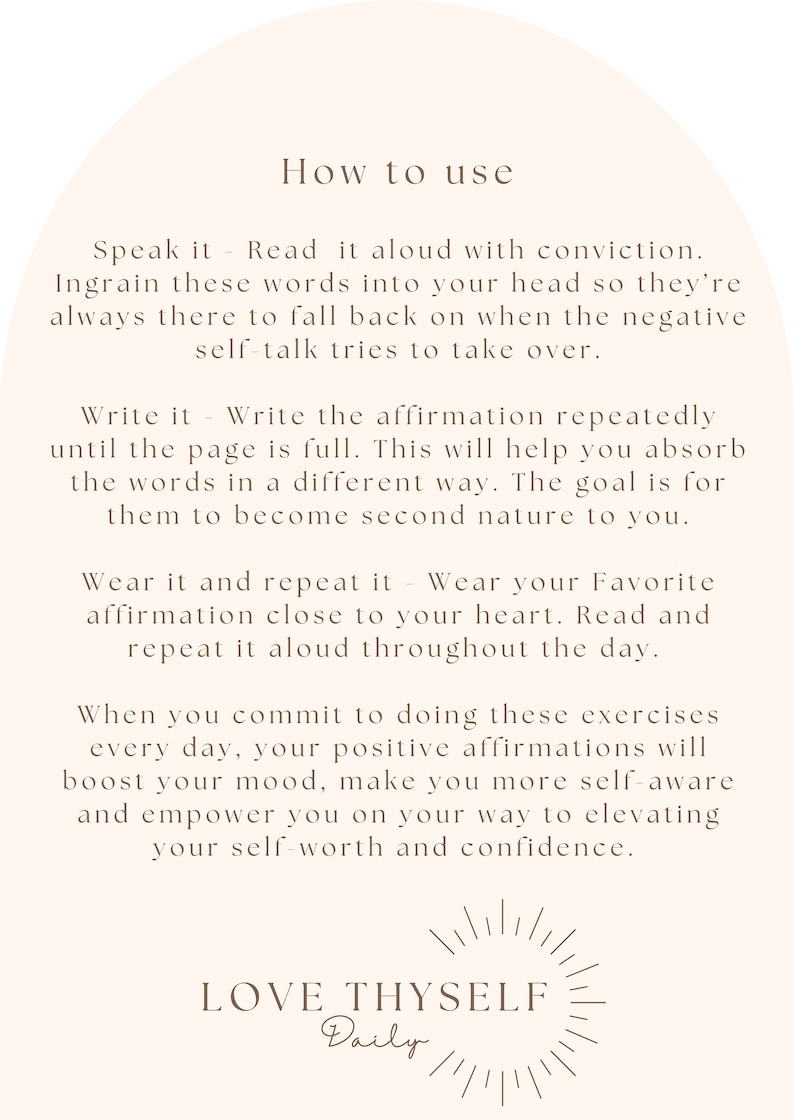 Love Thyself Daily Affirmation Deck | Empowerment Self-love Cards | Positive Mindset, Personal ...