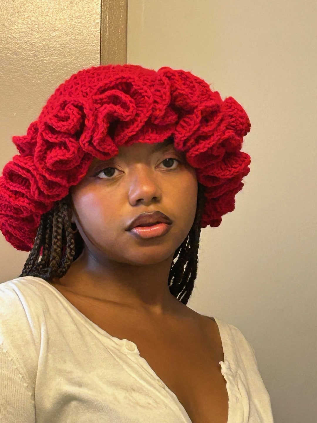 Solid Color Ruffle/bucket Hat - Etsy
