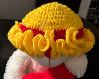 One Piece Luffys Straw Hat Crochet Ruffle Bucket Hat - Etsy