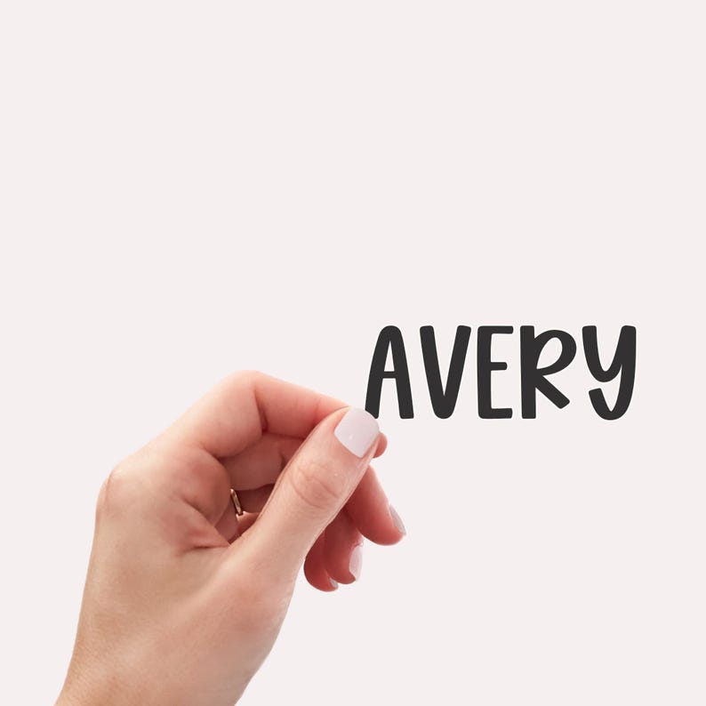 Avery Font | Custom Vinyl Name Decal | Vinyl Sticker | Holographic Name ...