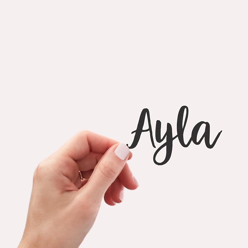 Ayla Font | Custom Vinyl Name Decal | Vinyl Sticker | Holographic Name ...