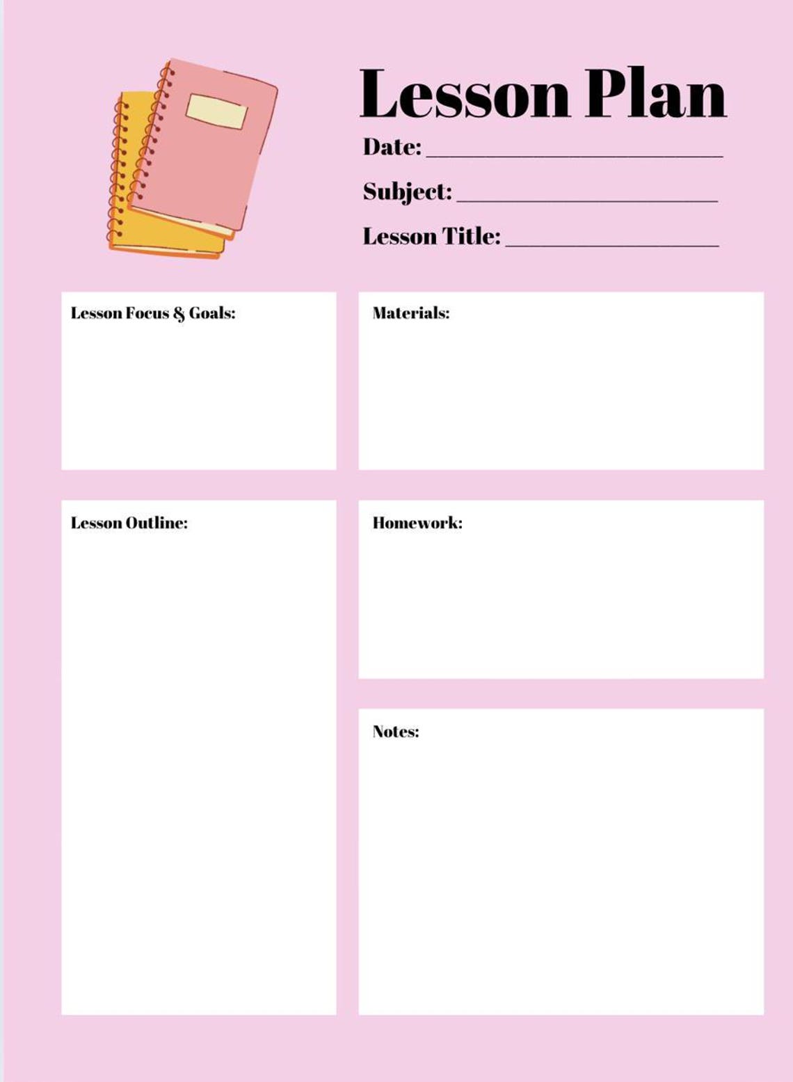 Editable Teacher Lesson Plan - Etsy