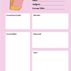 Editable Teacher Lesson Plan - Etsy