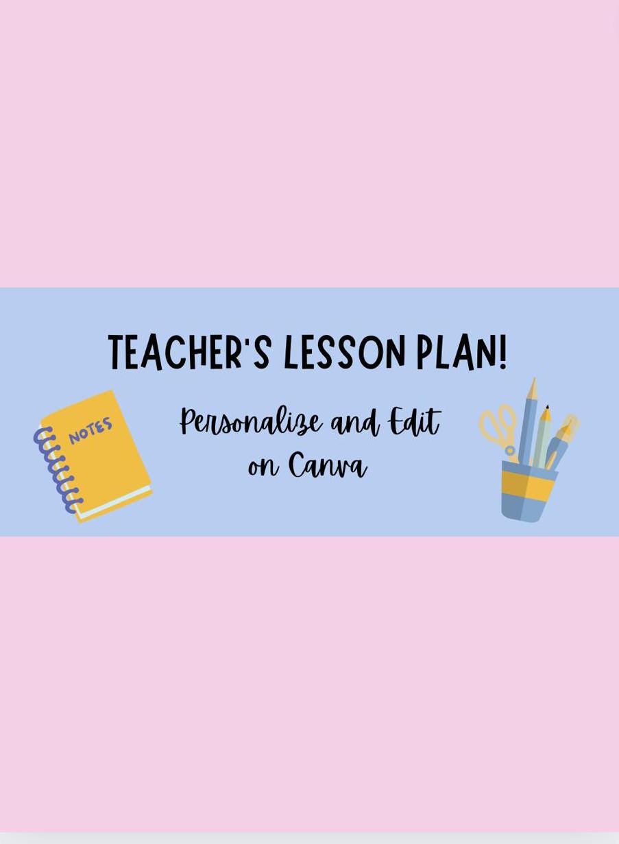 Editable Teacher Lesson Plan - Etsy