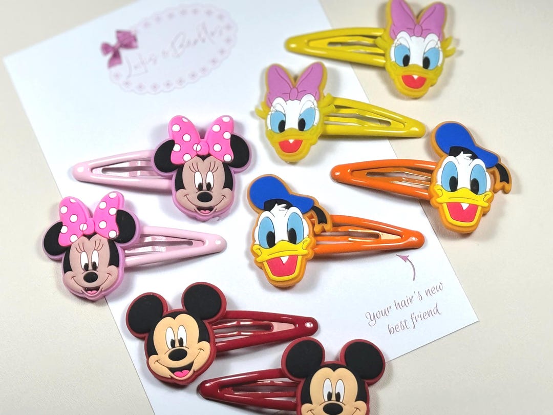 Set of 2 Disney Character Hair Clips – Snap Clips for Babies & Toddlers ...