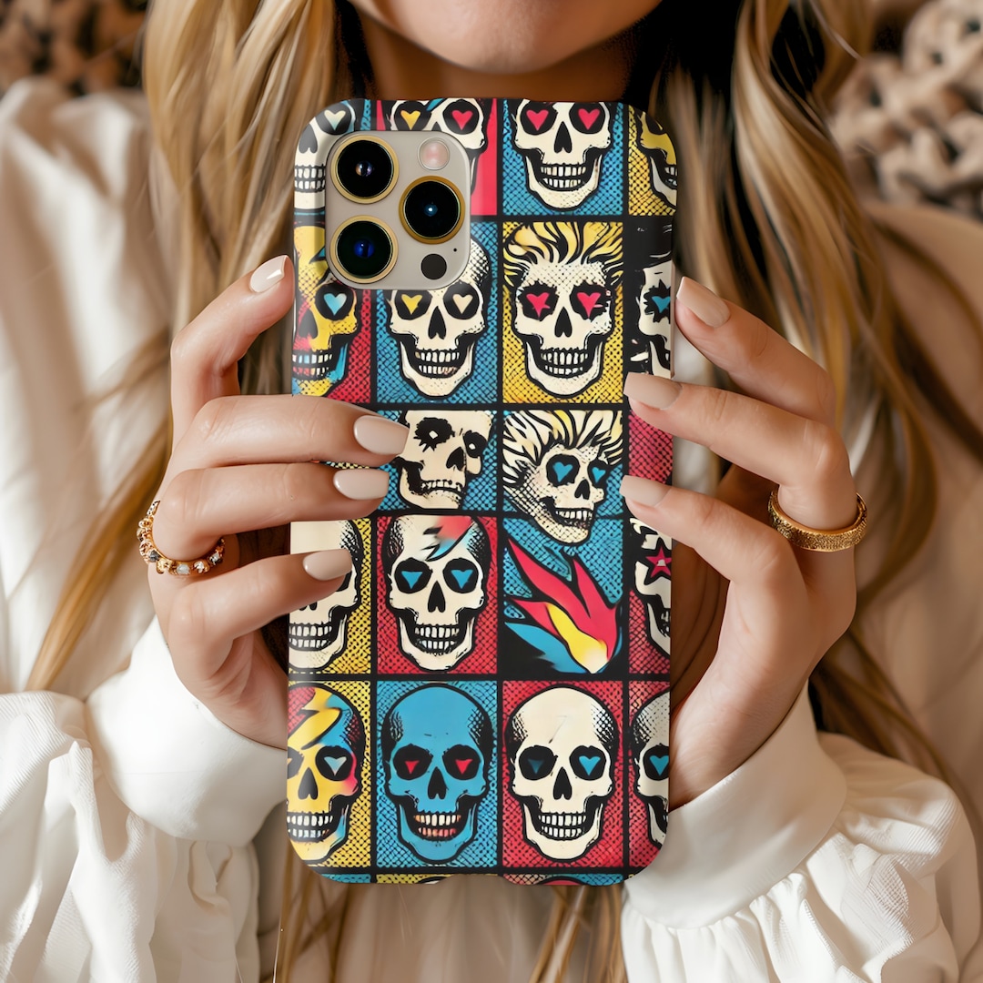 Skull Phone Case Art Phone Case for Google Pixel, iPhone 11-15, Samsung ...