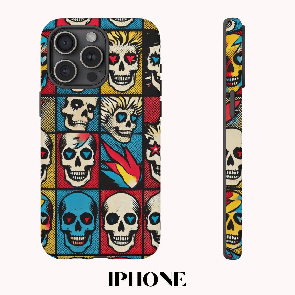 Skull Phone Case Art Phone Case for Google Pixel, iPhone 11-15, Samsung ...