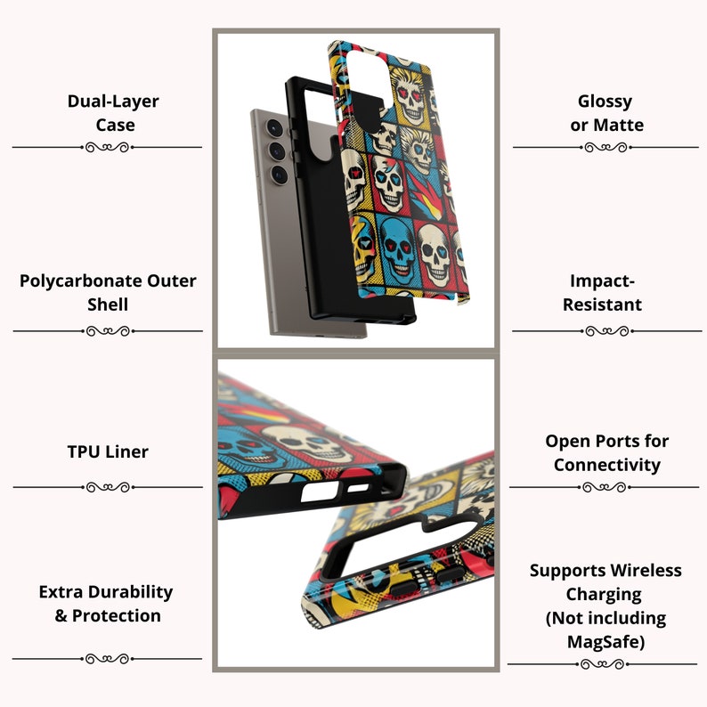 Skull Phone Case Art Phone Case for Google Pixel, iPhone 11-15, Samsung ...