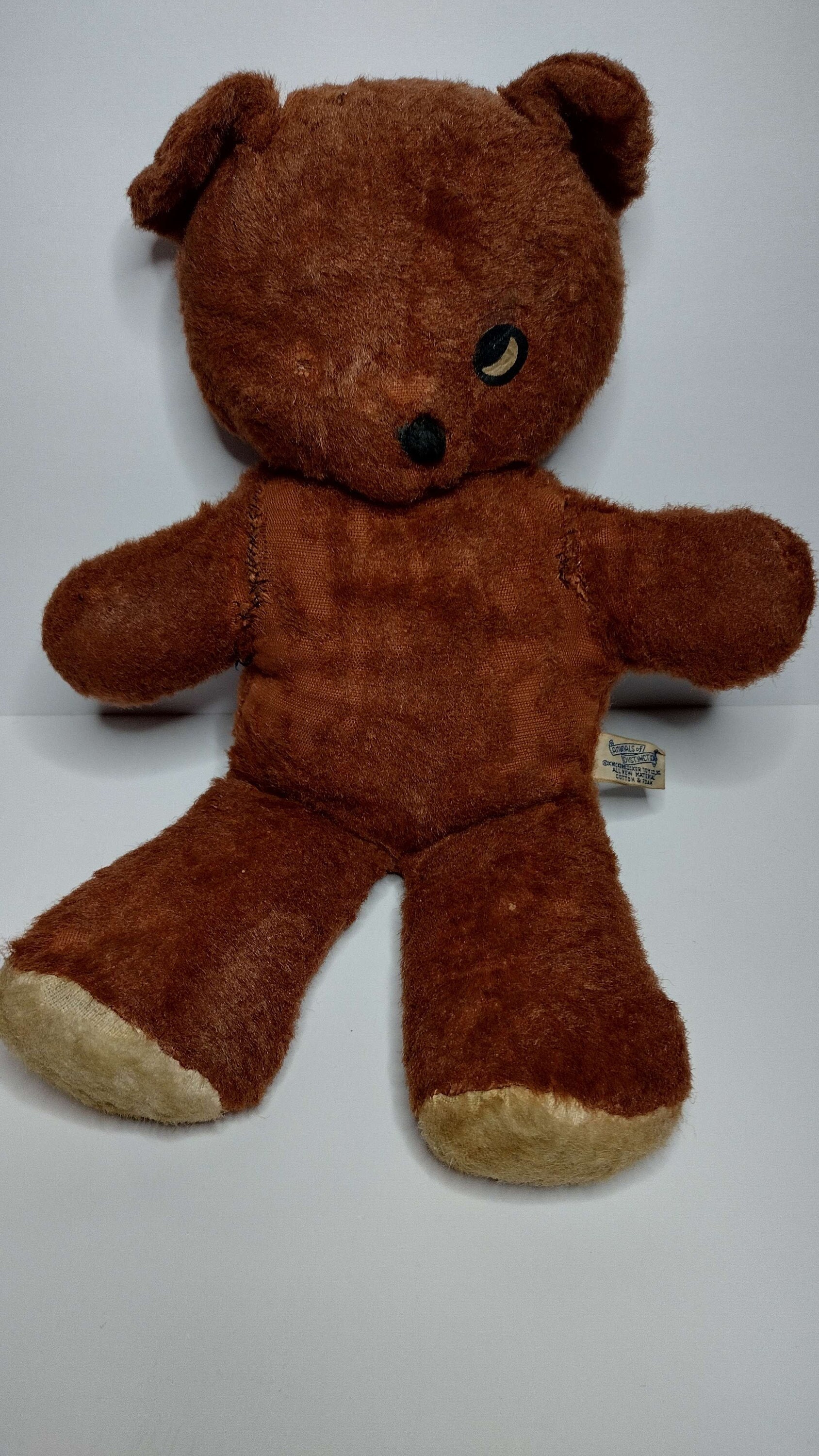Vintage Knickerbocker Stuffed Brown Teddy Bear Plushie RARE - Etsy