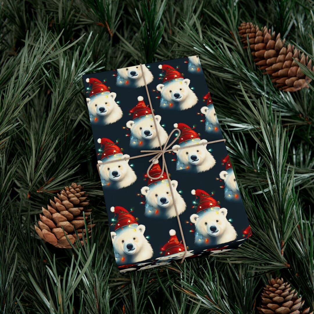 Polar Bear Winter Wonderland Gift Wrap - Etsy