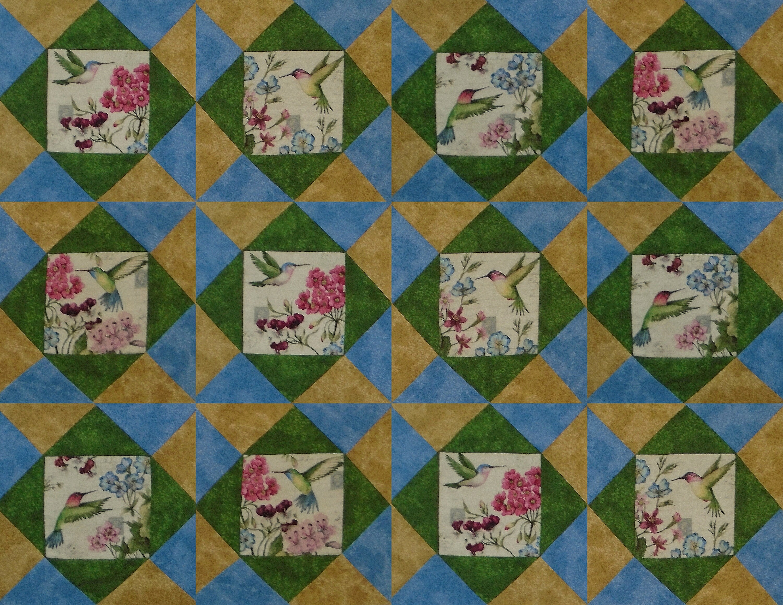 Pre-cut Quilt Block Kit Hummingirds Quilt Block You Sew | Etsy