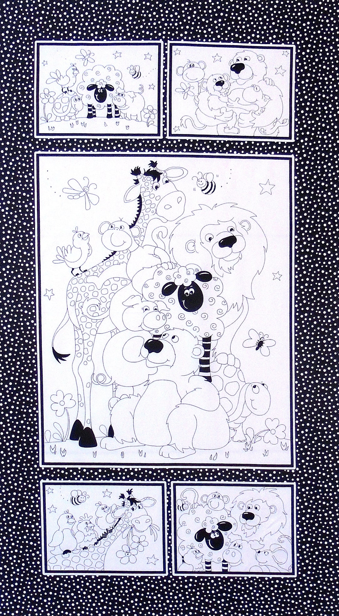 Color Me Quilt Fabric Panel ~ SUSYBEE COLOR ME ~ Hamil Textiles Black ...