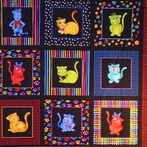 COOL CATS Panel ~ by Loralie Designs ~ 100% Cotton (#D/92X) - Etsy