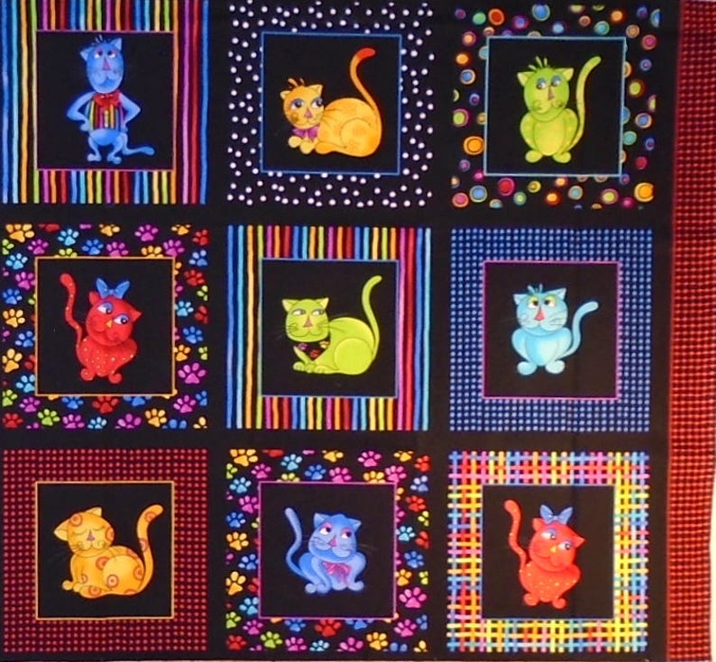 COOL CATS Panel by Loralie Designs 100% Cotton D/92X - Etsy