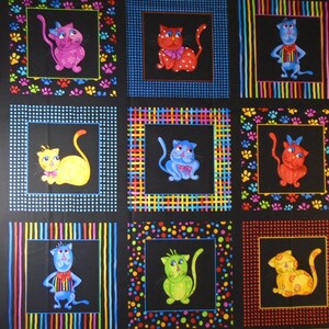 COOL CATS Panel ~ by Loralie Designs ~ 100% Cotton (#D/92X) - Etsy