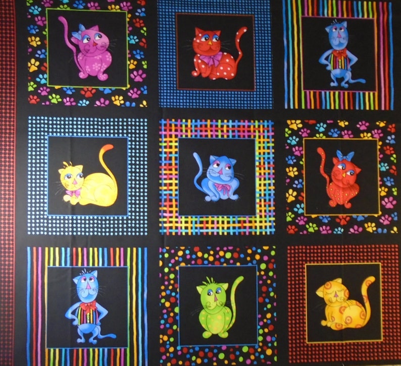 COOL CATS Panel by Loralie Designs 100% Cotton D/92X - Etsy