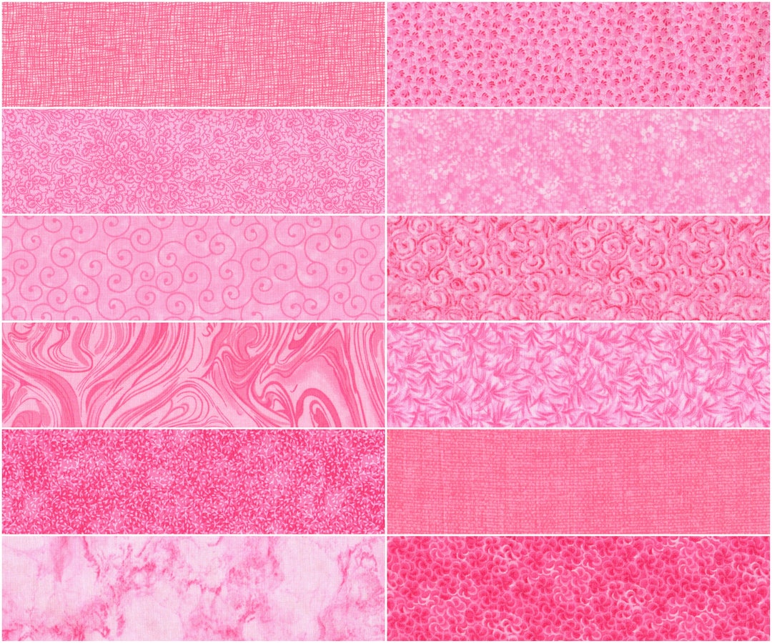 Mixed Pink Prints Jelly Roll Strips ~ 2.5" X WOF ~ 12 Strips per Set ...